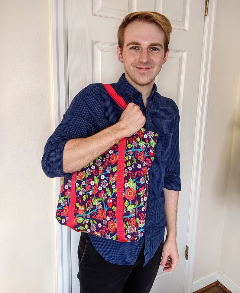 Sturdy Tote Bag With Colorful Flowers and Owls - Etsy