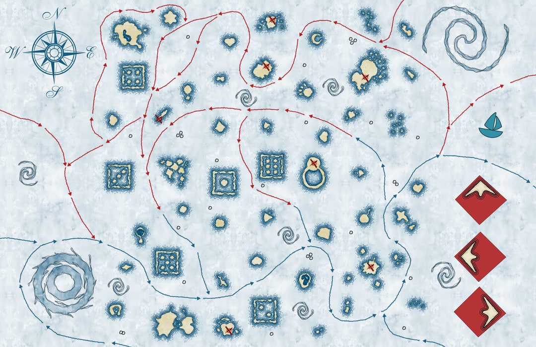 Windwaker Ocean Currents Map Print Great Sea Map - Etsy