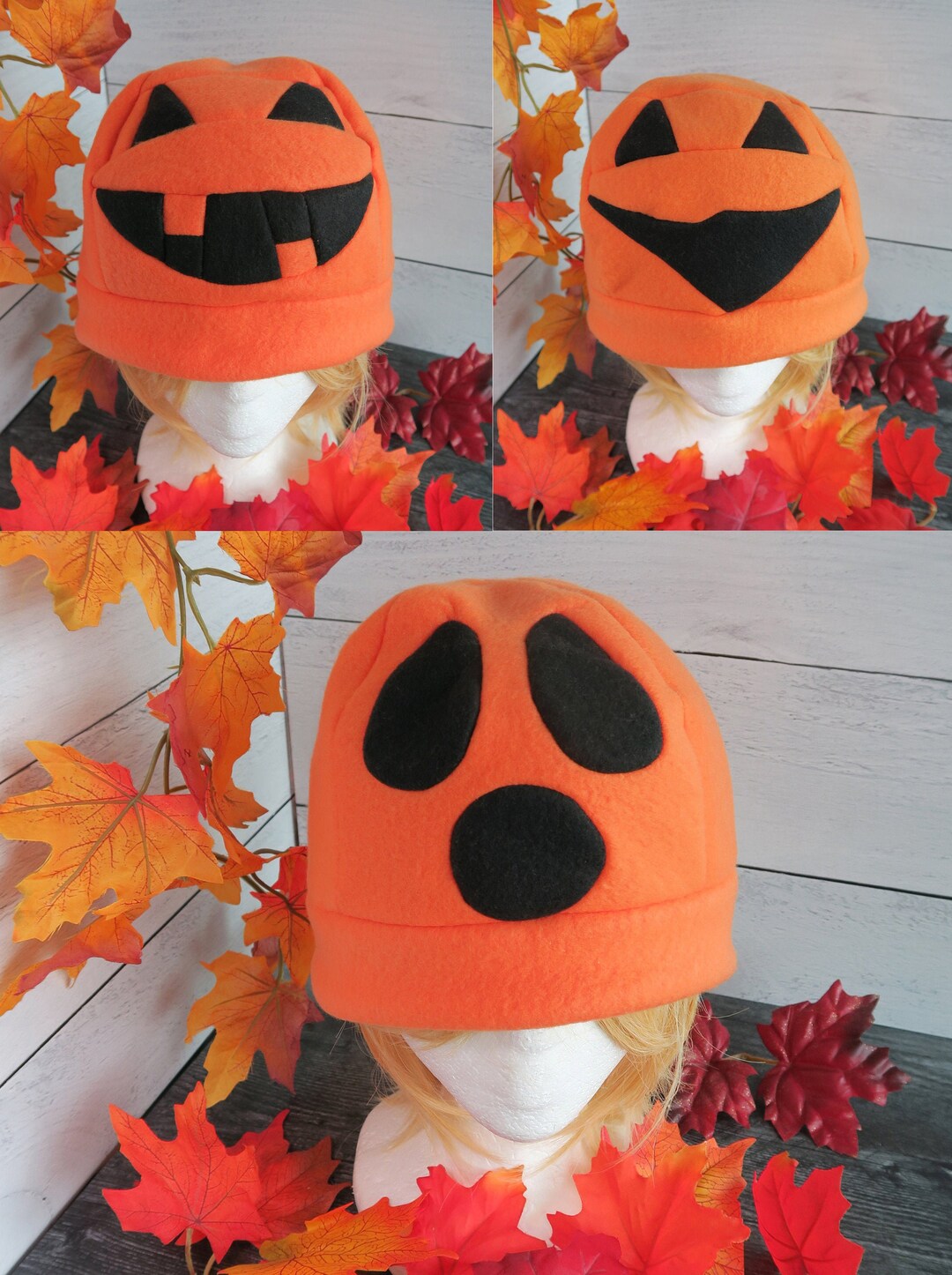 Jack O Lantern Hat Fall Fleece Hat Ready to Ship Halloween Costume - Etsy