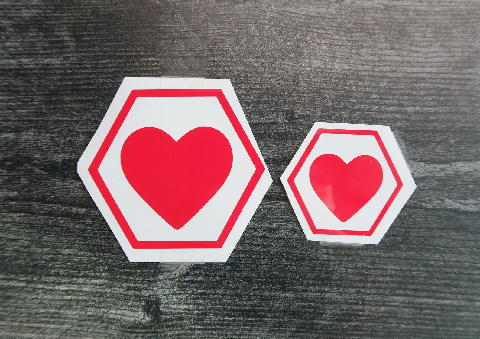 Hex Heart Decal or Vinyl Sticker | Etsy