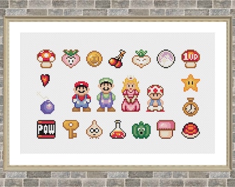 Cross Stitch Super Mario | Etsy
