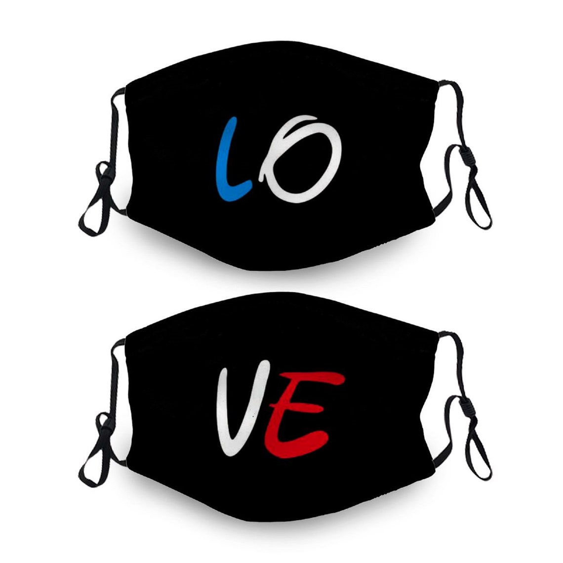 2 sets of couple masks love masks personalized | Etsy