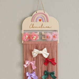 Macrame Bows Holder, Girls Bow Organizer, Accessory Organiser, Hairclip ...