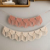 Beaded Macrame Garland, Macrame Bunting Banner/flag, Kids Room Décor ...