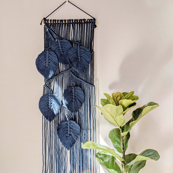Blue Macrame Wall Hanging - Etsy