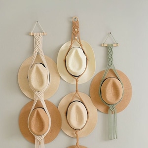 Boho Hat Hanger, Macrame Hat Rack, Farmhouse Decor, Housewarming Gift ...
