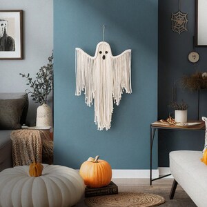 Macrame Halloween Ghost, Rope Ghost, Halloween Ghost, Ghost Decorations ...