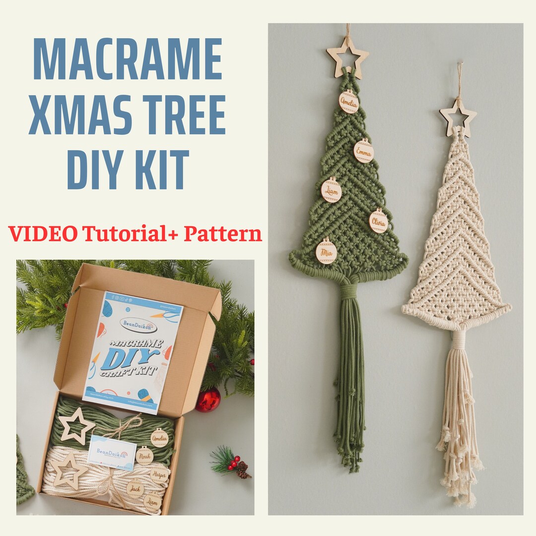DIY Christmas Kit, Christmas Tree Kit, Macrame Christmas, Christmas ...