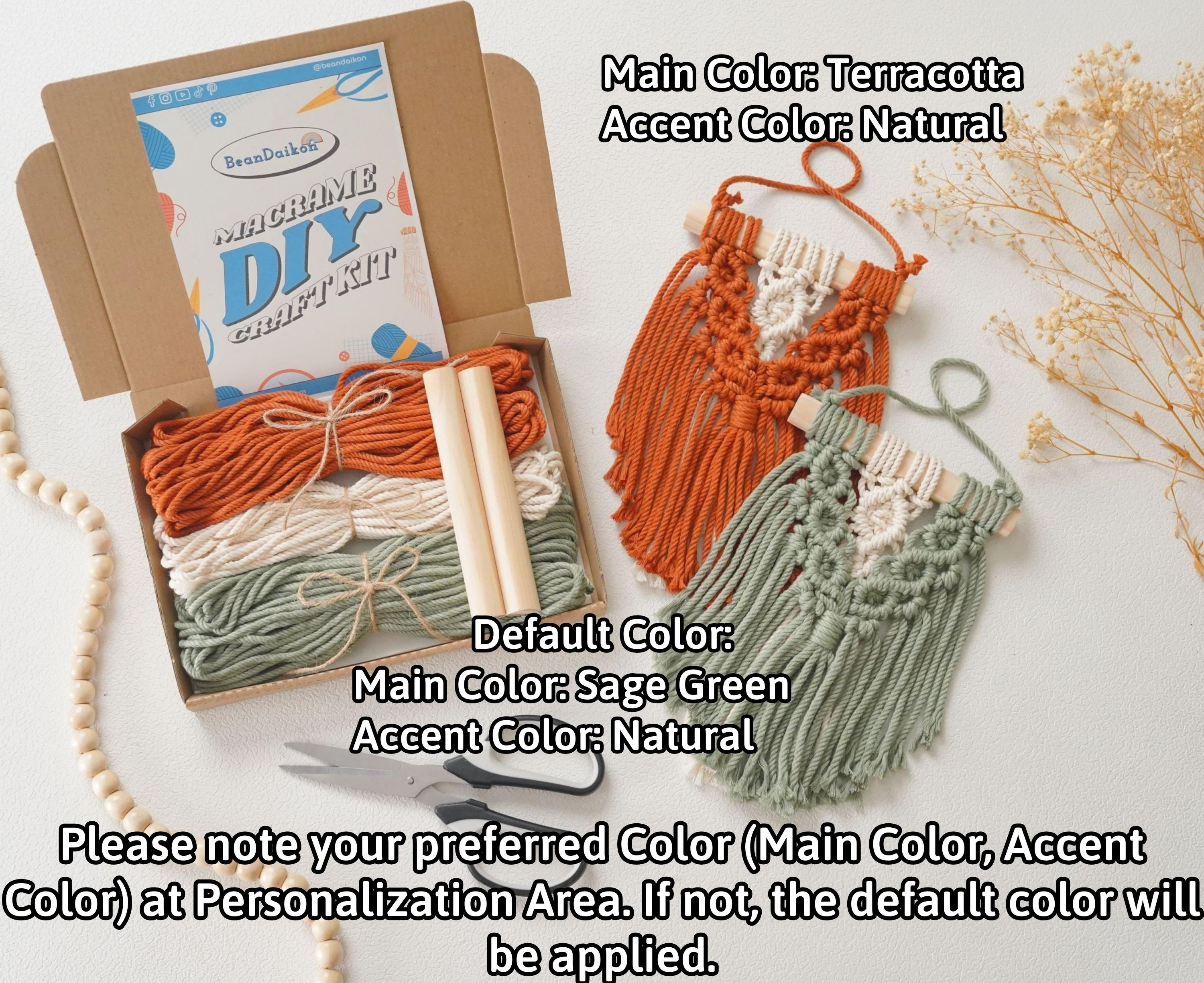 Easy Macrame Craft Kit, Macrame Beginner Kit, DIY Craft Kit for Adult ...