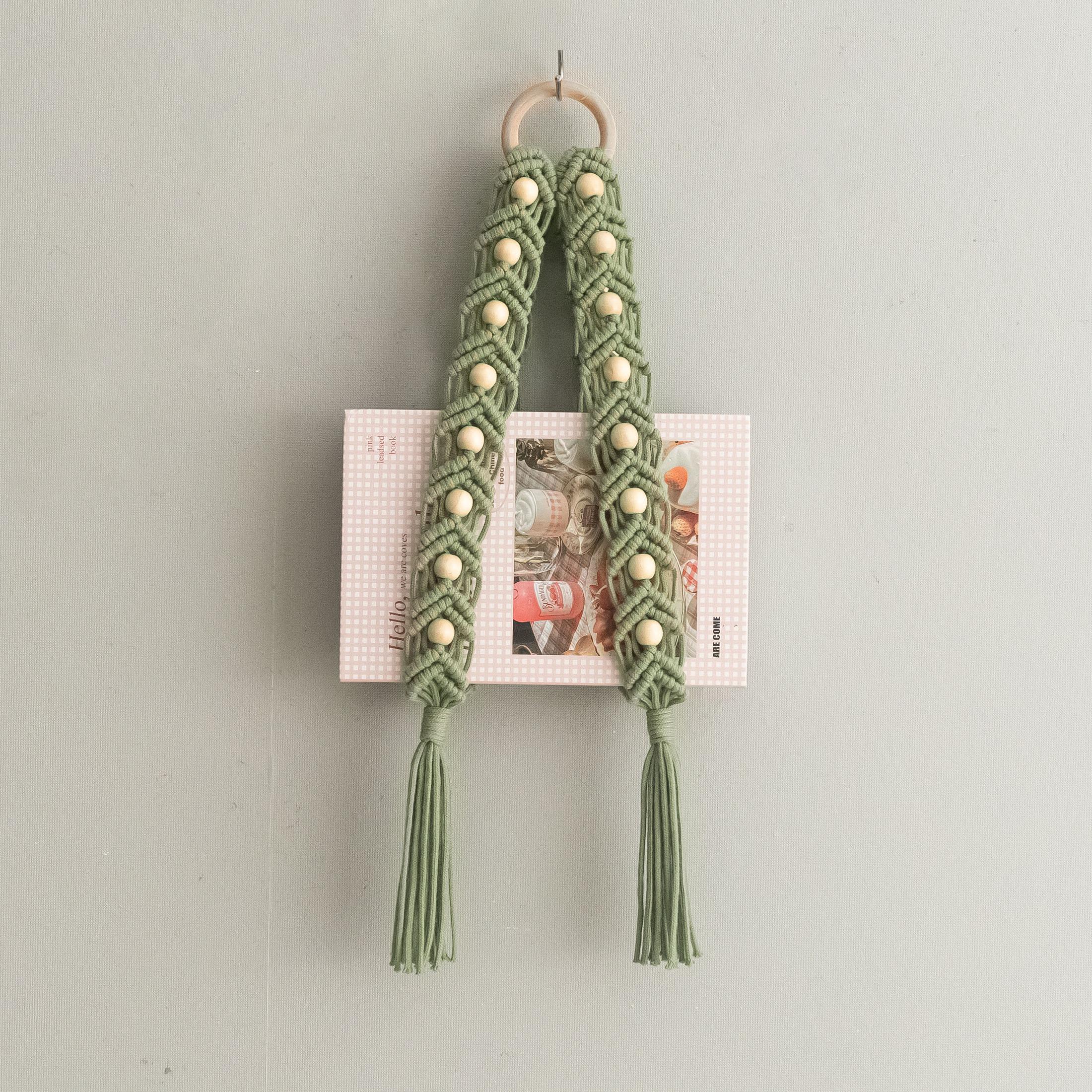 Macrame Book Holder Hanging Shelf Wall Storage Boho Home Organizer ...