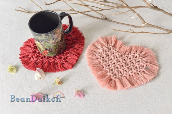 Kitchen & Dining Macrame Cotton Cup Coaster Coasters etna.com.pe