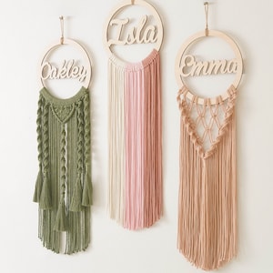 Macrame Name Sign, Nursery Wall Decor, Baby Shower Gift, Custom Wood ...