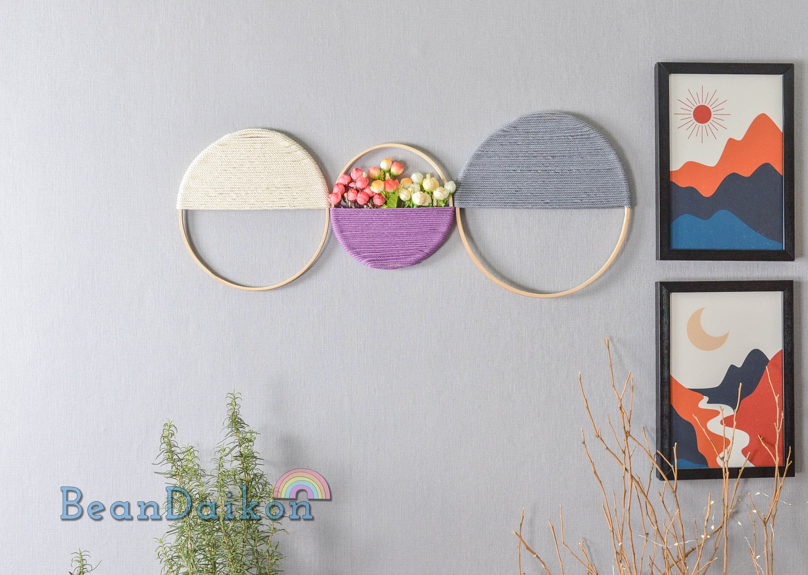 Macrame Circle Wall Hanging Handmade Hoop Wall Art Boho - Etsy