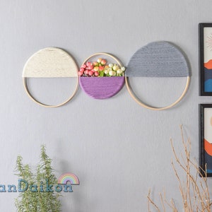 Macrame Circle Wall Hanging, Handmade Hoop Wall Art, Boho Nusery Wall ...