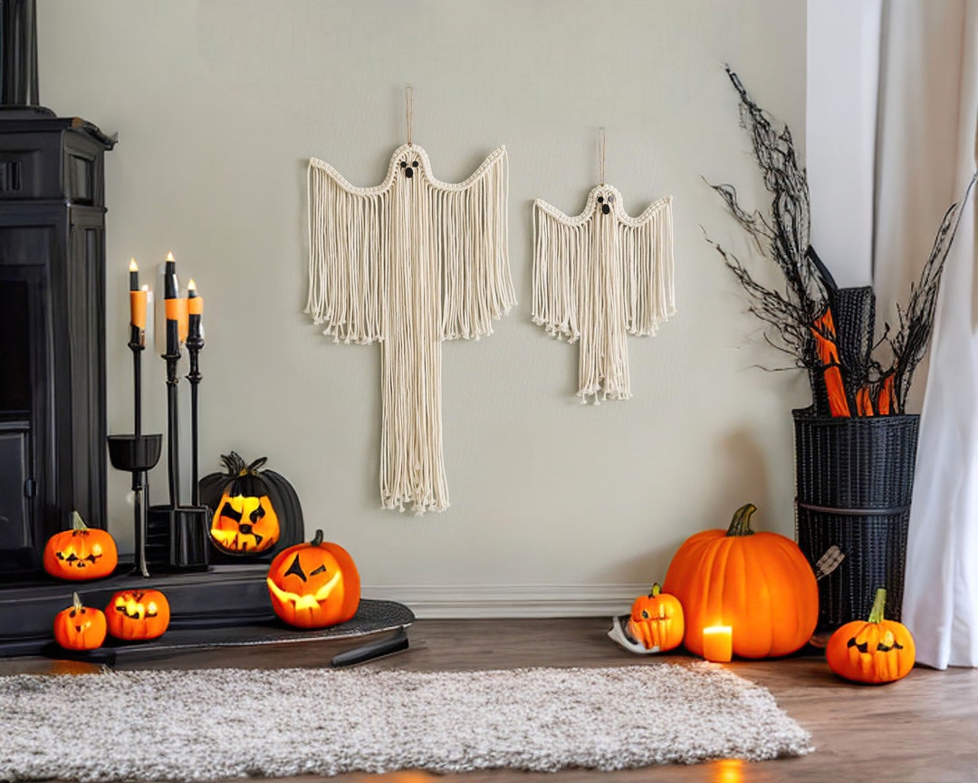 Macrame Halloween Ghost, Rope Ghost, Halloween Ghost, Ghost Decorations ...