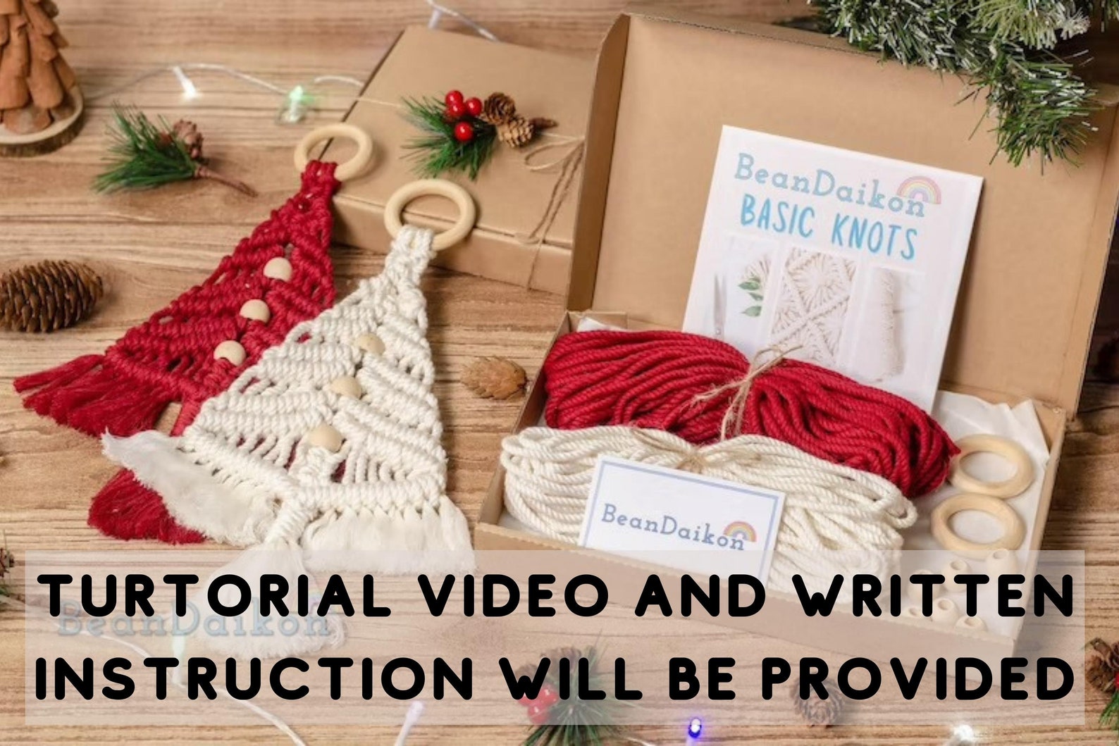 Macrame Christmas Tree DIY KIT, Christmas Craft Gifts, Holiday, Craft ...