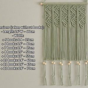 Macrame Book Storage, Macrame Wall Decor, Retro Bookshelf, Decorative ...
