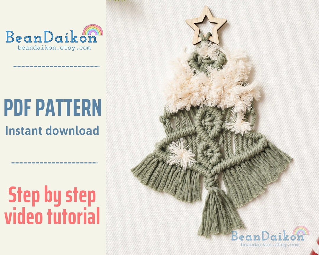 Pattern Macrame Christmas Tree PDF Tutorial, Macrame Diy, Macrame Xmas ...