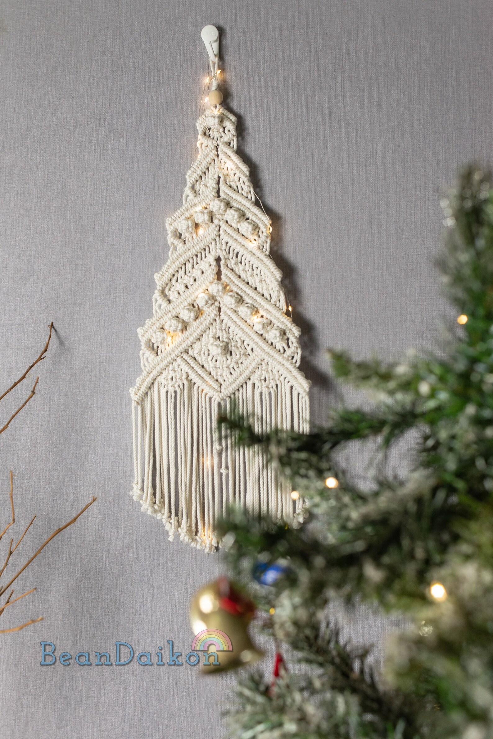 Macrame Christmas Tree Boho Christmas Decor Modern White - Etsy