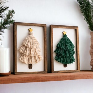 Framed Tassel Christmas Tree, Framed Yarn Tree, Tassel Tree Sign ...