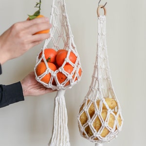 Macrame Hanging Basket, Macrame Vegetable Bag, Macrame Fruit Bag ...