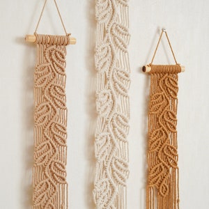 Modern Macrame, Long Narrow Wall Art, Vertical Wall Decor, Eclectic ...