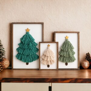 Framed Tassel Christmas Tree, Framed Yarn Tree, Tassel Tree Sign ...