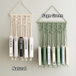 Macrame Bookshelf, Decor Home Boho, Book Storage for Kids, Macrame ...