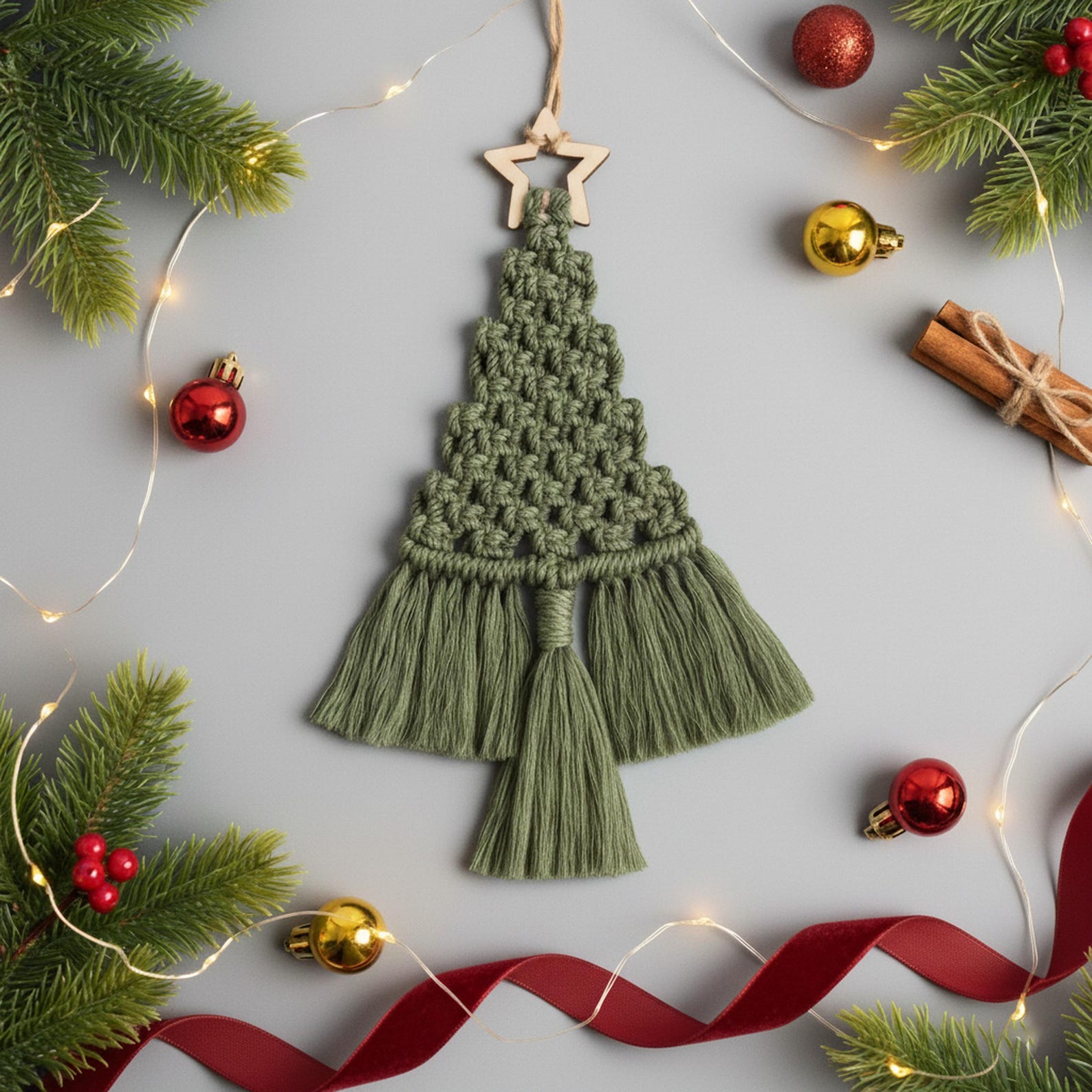 Boho Macrame Christmas Tree Wall Hanging, Macrame Christmas Tree ...