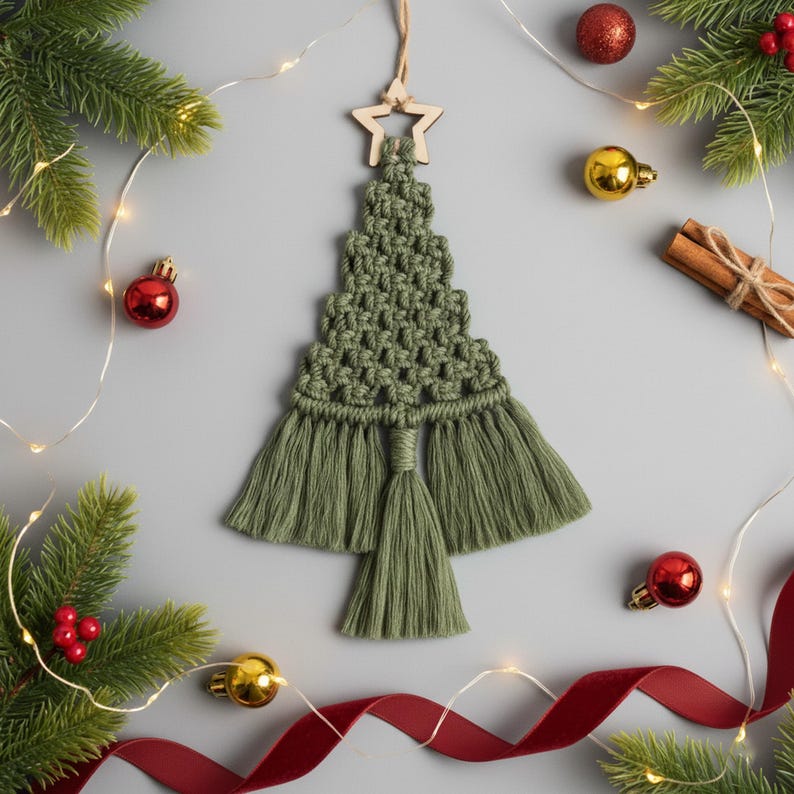Boho Macrame Christmas Tree Wall Hanging, Macrame Christmas Tree ...