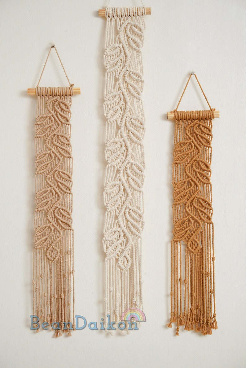 Modern Macrame Long Narrow Wall Art Vertical Wall Decor - Etsy