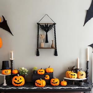 Gothic Bat Decor, Hanging Macrame, Witchy Room Decor, Modern Halloween ...