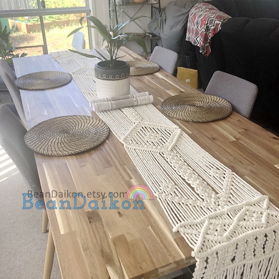 Macrame Table Runner Boho Table Decor Bohemian Decoration - Etsy