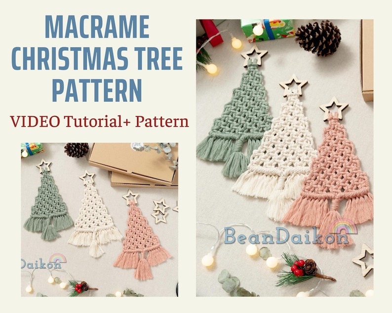 Macrame Pattern DIY Christmas Tree Easy Beginner Pattern - Etsy