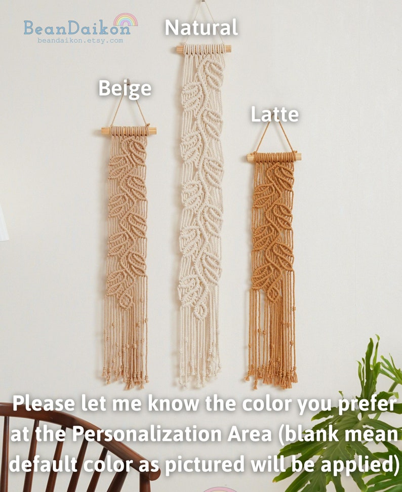 Modern Macrame Long Narrow Wall Art Vertical Wall Decor - Etsy