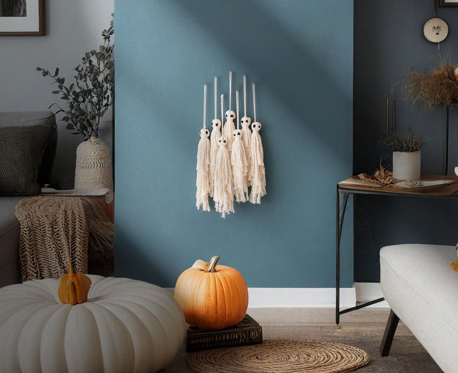 Macrame Ghost Decor, Halloween Tapestry, Gothic Macrame, Felt Ghost ...