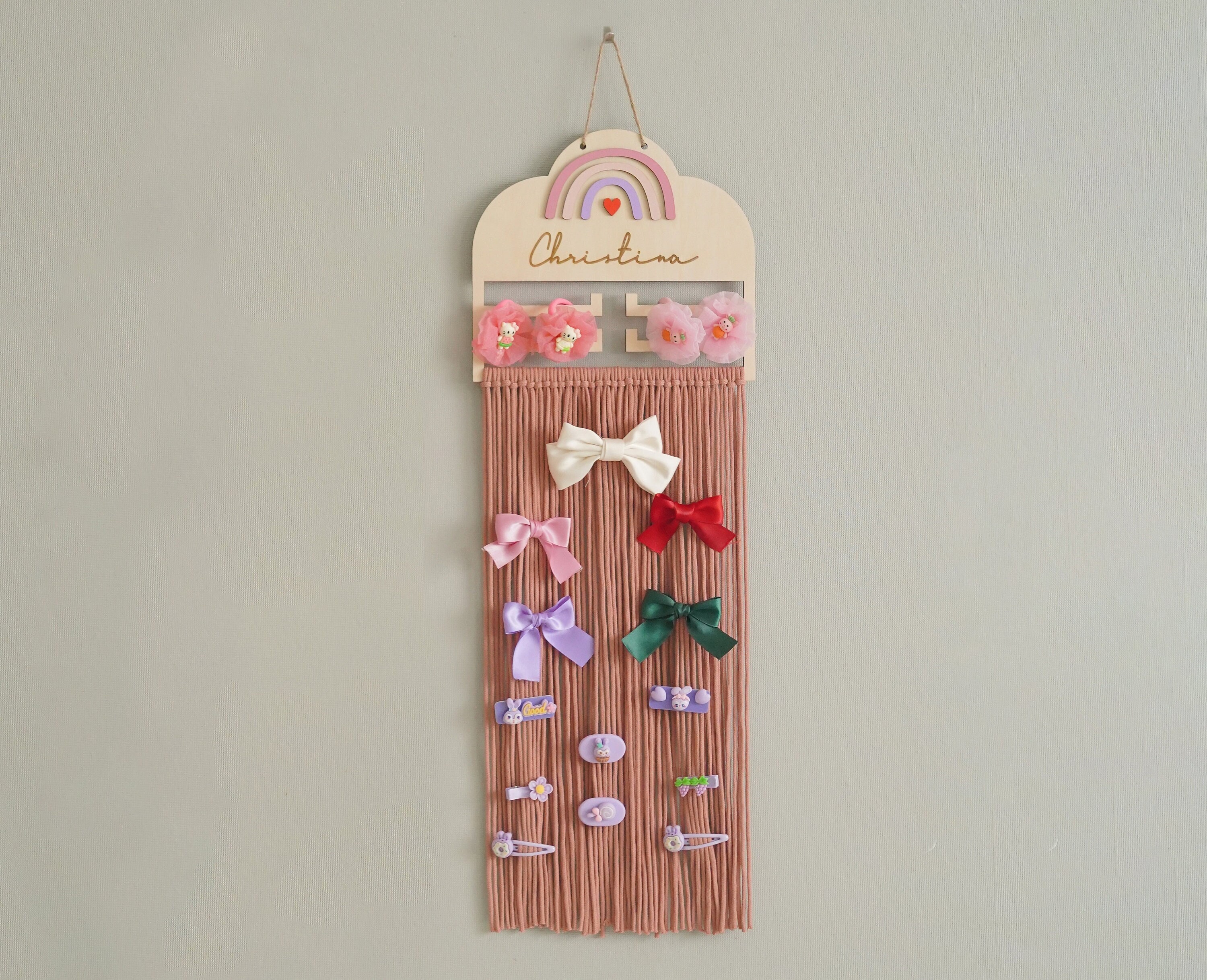 Macrame Bows Holder, Girls Bow Organizer, Accessory Organiser, Hairclip ...