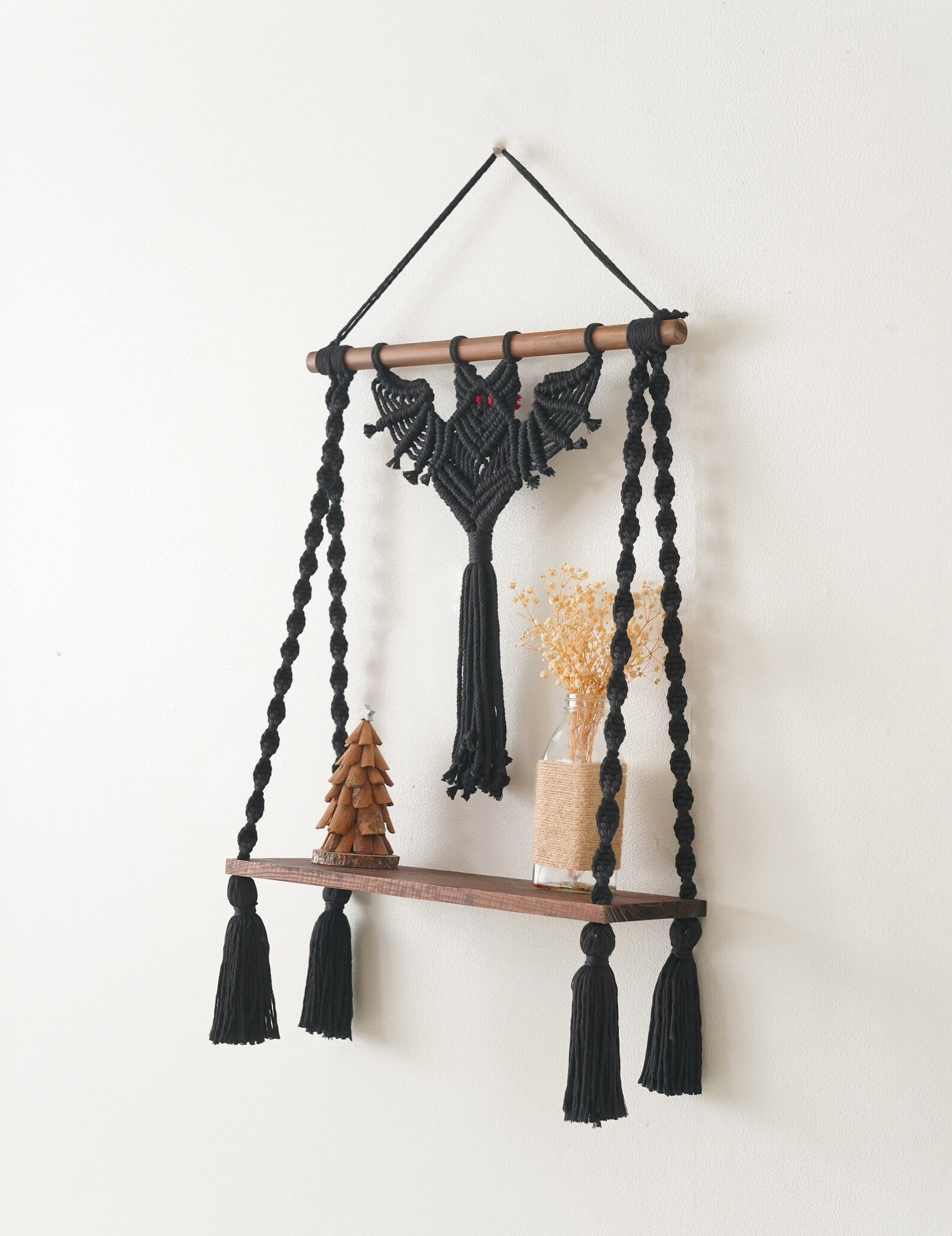 Gothic Bat Decor, Hanging Macrame, Witchy Room Decor, Modern Halloween ...