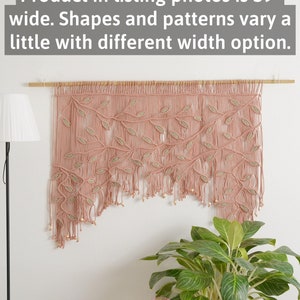 Macrame Curtain, Boho Window Valance, Large Macrame Wall, Wedding ...