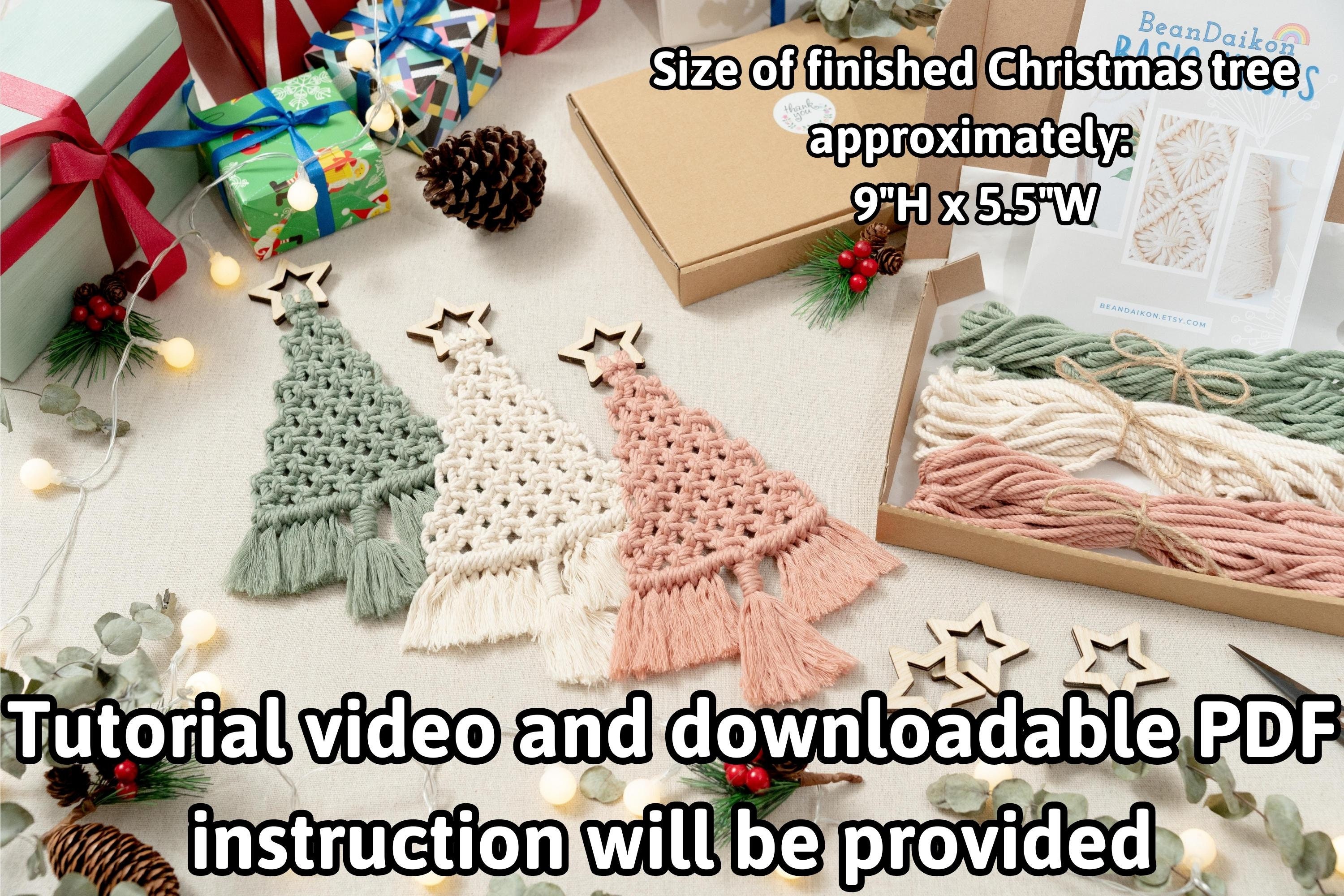 KIT Christmas Tree Macrame, DIY Craft Kit, Boho Christmas Decor, Craft ...
