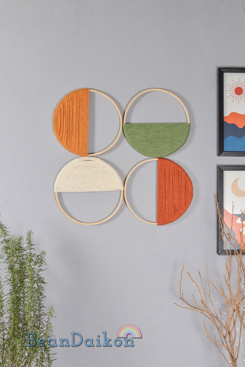Macrame Circle Wall Hanging Handmade Hoop Wall Art Boho - Etsy