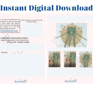 Macrame Owl Pattern, Craft Instructions, Diy Pattern, Macrame Owl, Do It Yourself, Diy Macrame ...