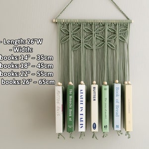 Macrame Bookshelf, Decor Home Boho, Book Storage for Kids, Macrame ...