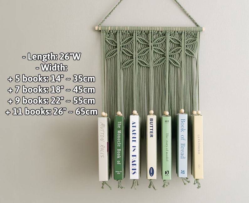 Macrame Bookshelf, Decor Home Boho, Book Storage for Kids, Macrame ...