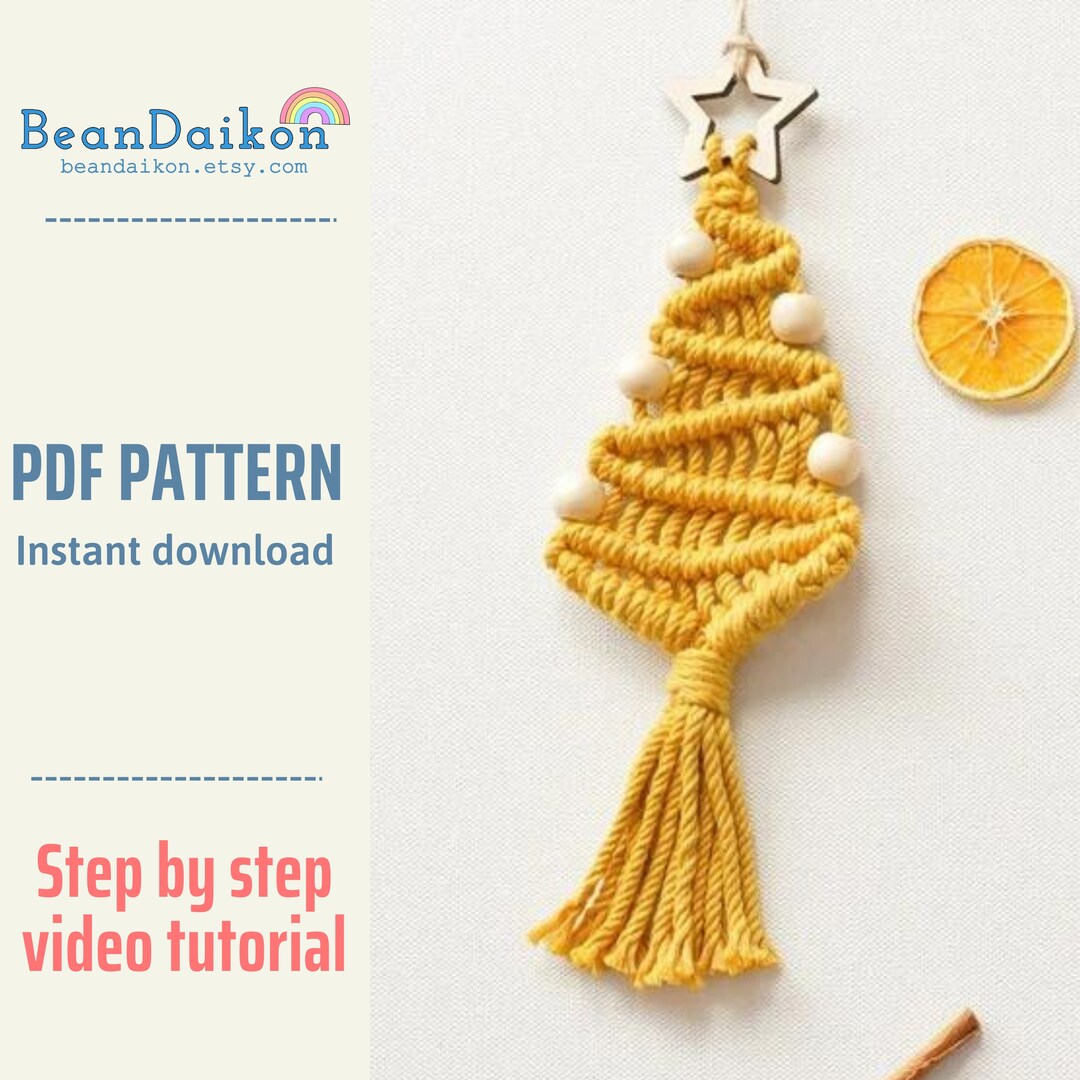 Christmas Tree Patterns, Macrame Xmas Tree, Macrame Instruction, Step ...