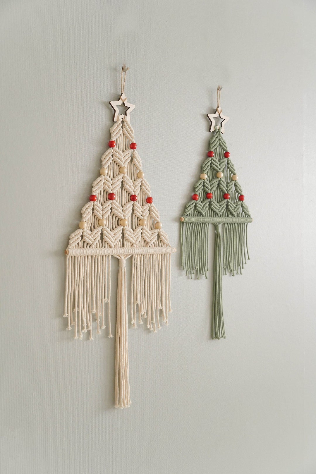 Christmas Tree Wall Art, Macrame Christmas, Xmas Tree Hanging, Family Holiday Decor, Boho Wall ...