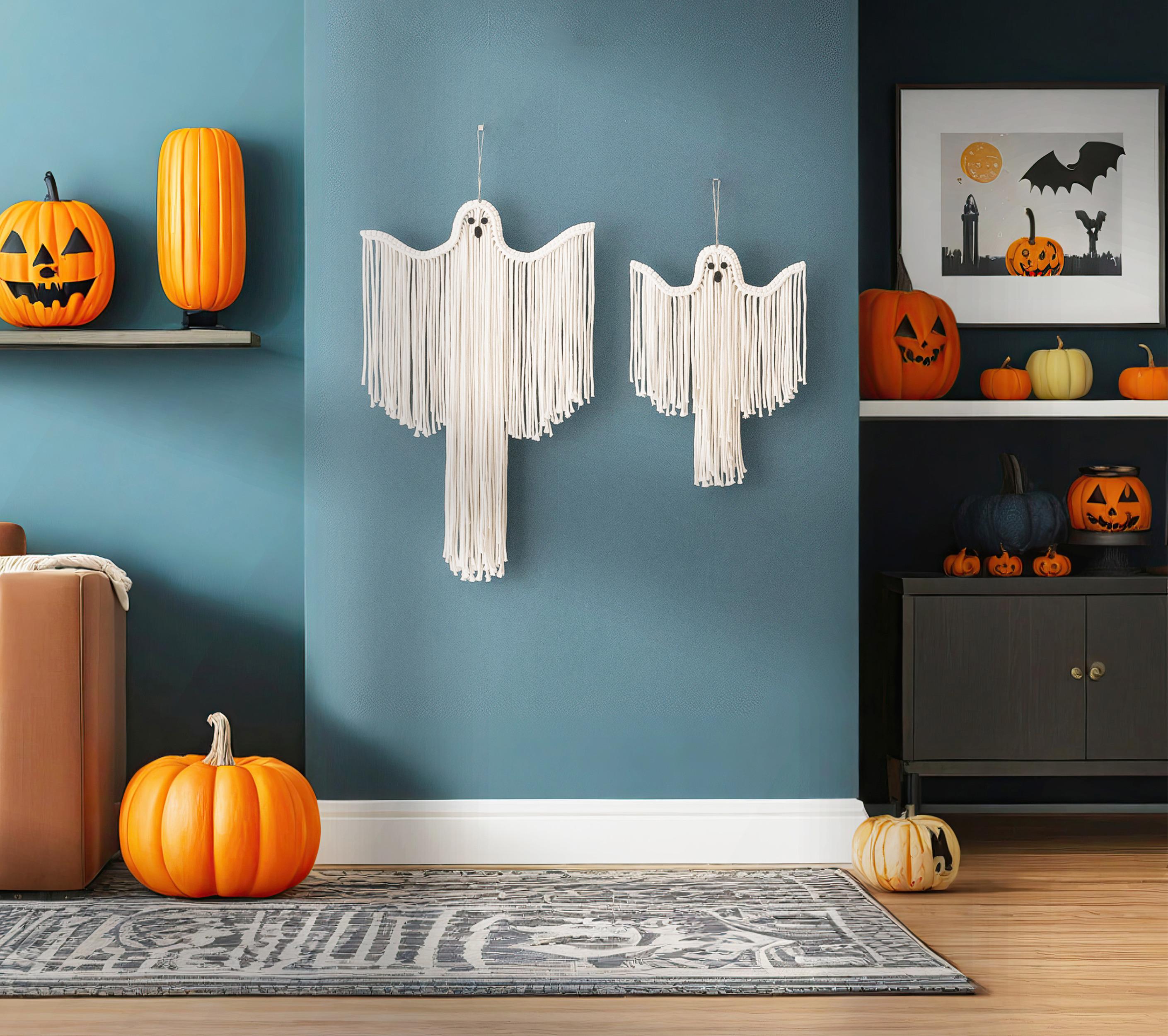 Macrame Halloween Ghost, Rope Ghost, Halloween Ghost, Ghost Decorations ...