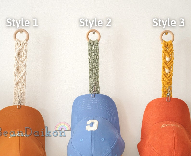 Cap Rack Macrame Cap Display Cap Holder for Wall Hat - Etsy