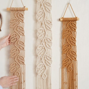 Modern Macrame, Long Narrow Wall Art, Vertical Wall Decor, Eclectic ...