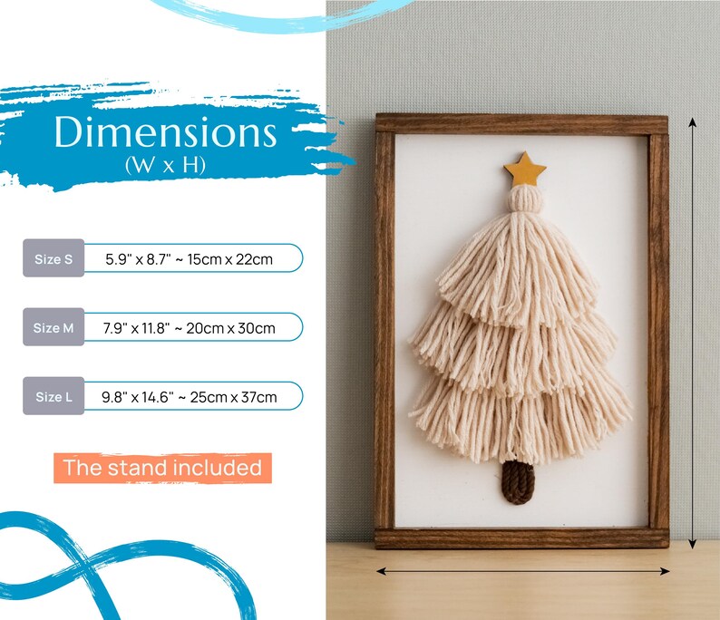 Framed Tassel Christmas Tree, Framed Yarn Tree, Tassel Tree Sign ...